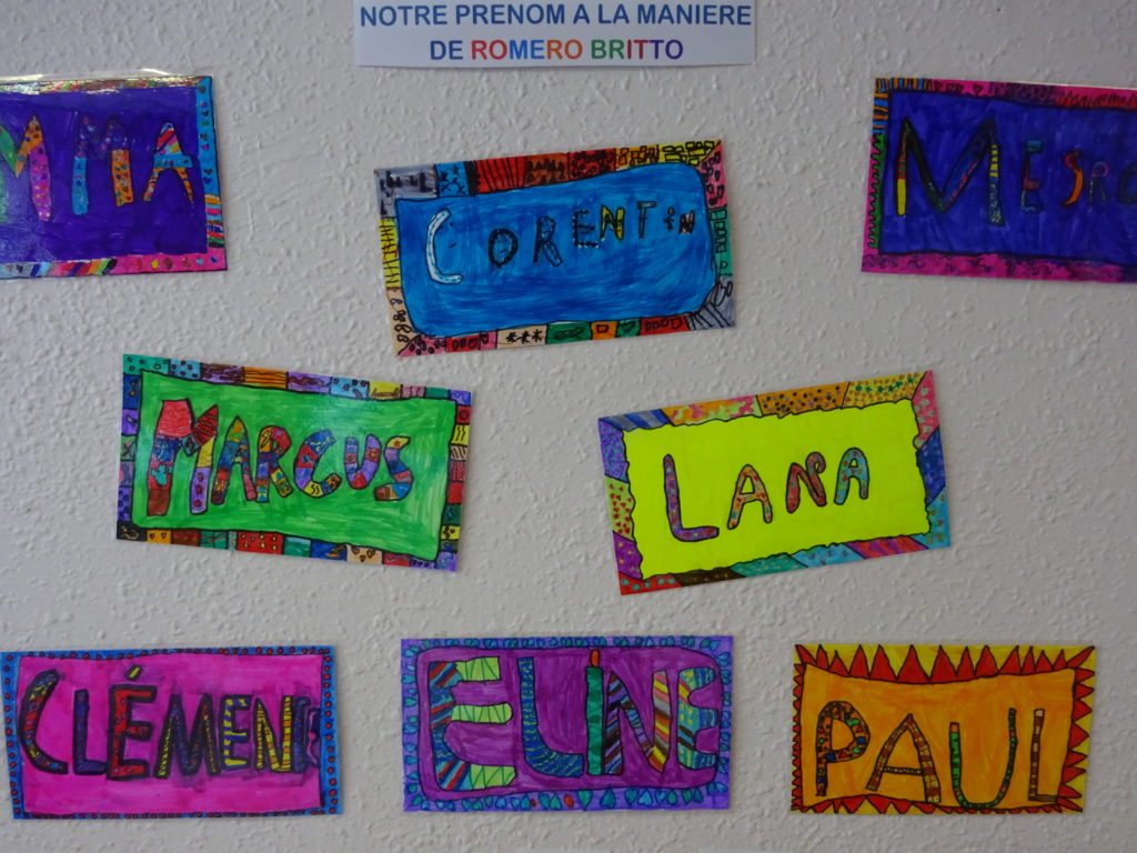 Notre prénom à la manière de Roméro Britto – Ecole Notre Dame Caen